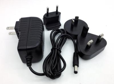 China 12V 1.5A 6V 200mA Interchangeable Plug Power Adapter CE RoHS FCC 100-240V AC for sale