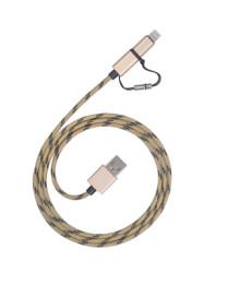 China MFi Certified Micro USB Cable with Lightning Adapter 1M 2.1A Braided Jacket for sale