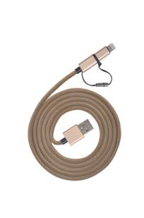 China MFi Certified Micro USB Cable with Lightning Adapter 1M 2.1A Braided Jacket Aluminum Case for sale
