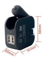 China 2 in 1 Smart Car Charger with Travel Charger Dual USB 5V 3100mA for Phone Tablet for sale