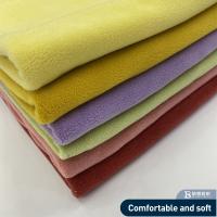 China in stock lot super soft  94 polyester 6 spandex tricot anti pilling polar fleece fabric for garment for sale