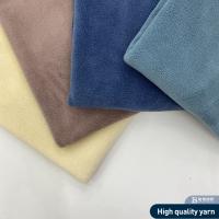 China in stock lot super soft  94 polyester 6 spandex tricot anti pilling polar fleece fabric for garment for sale