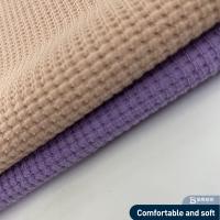 China Eco-friendly 300Gsm Knitted  Organic Cotton Waffle Fabric For Clothing for sale