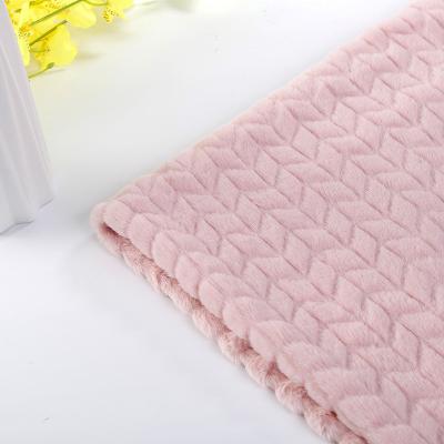 China Faux Rabbit Polyester Knit Fabric For Plush Toys Garment Skin Friendly for sale