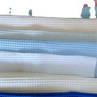 China Eco-Friendly Textile Woven Fabric Bamboo Fiber Honeycomb Waffle Fabric For Bed Cover for sale