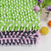 China Velvet Bath Mat Fabric Chenille Microfiber Fabric Rug Genuine Firecrackers for sale