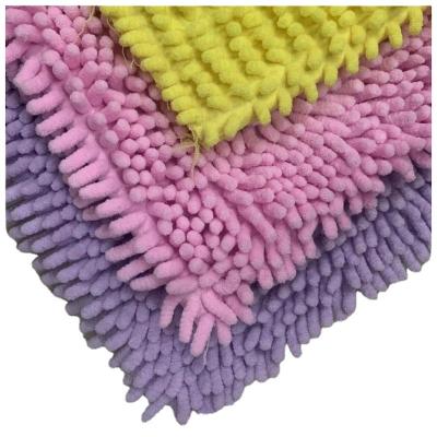 China Microfiber Chenille Textile Woven Fabric 100% Polyester Rug Shaggy Mop Cloth for sale