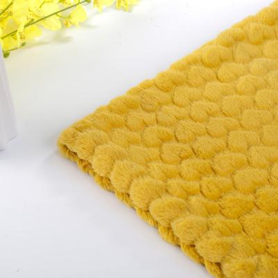 China Shrink Resistant Home Textile Fabrics Faux Rabbit Fur Plush Knit Fabric for sale