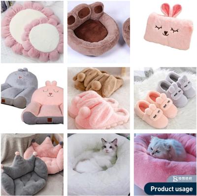 China Shrink Resistant Home Textile Fabrics Faux Rabbit Fur Plush Knit Fabric for sale