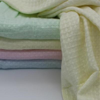 China Bamboo Fiber Waffle Chenille Fabric Eco-Friendly Honeycomb Fabric For Bedspread for sale