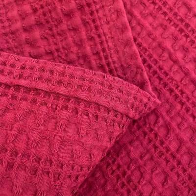 China Bamboo Fiber Waffle Chenille Fabric Eco-Friendly Honeycomb Fabric For Bedspread for sale
