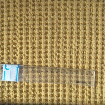 China Bamboo Fiber Waffle Chenille Fabric Eco-Friendly Honeycomb Fabric For Bedspread for sale