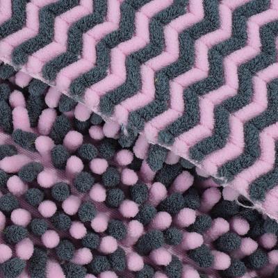 China Microfiber Home Textile Fabrics Chenille Mop Cloth Polyester Blanket Shaggy Fabric for sale