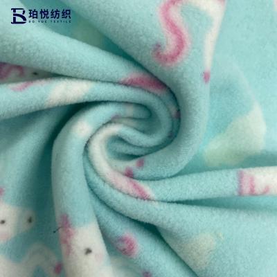 China Super Soft Printed Fleece Fabric Customized Color Medium Weight for sale