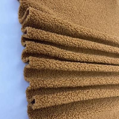 China Medium Weight Velvet Fleece Fabric Plain Polyester 100 For Garment for sale