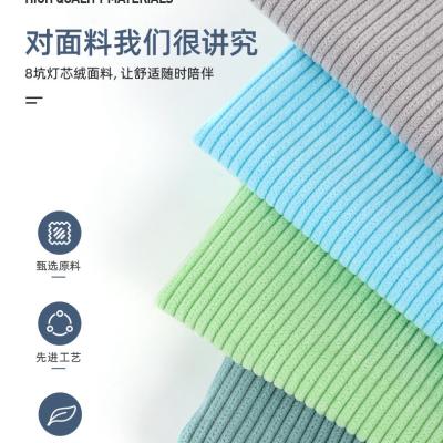 China 8 Wale Stretch Corduroy Fabric Anti Pill Polyester For Garment Stripe for sale