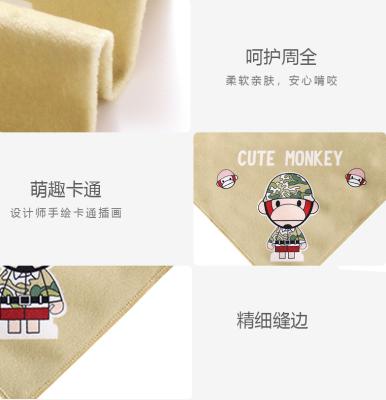 China Adjustable Polyester Rib Fabric Triangular Organic Cotton For Baby Bandana Drool Bibs for sale
