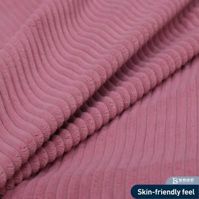 China 220G Polyester Velvet Corduroy Fabric Anti Pill For Garment Customized Color for sale