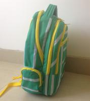 China OEM ODM Green White Polyester Striped High School Backpacks with Laptop Pocket for sale
