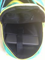 China OEM ODM Green White Polyester Striped High School Backpacks with Laptop Pocket for sale