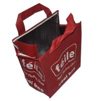 China Red Small Lunch Insulated Cooler Bags for Frozen Food , Silk Screen Logo for sale