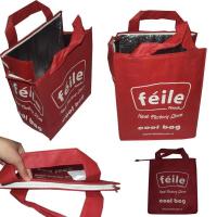 China Red Small Lunch Insulated Cooler Bags for Frozen Food , Silk Screen Logo for sale