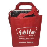 China Red Small Lunch Insulated Cooler Bags for Frozen Food , Silk Screen Logo for sale