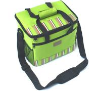 China Green Large Insulated Cooler Bags 600D polyester with food standard PVC lining for sale