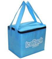 China Portable Nonwoven Insulated Cooler Bags For Promotional , Grey / Blue for sale