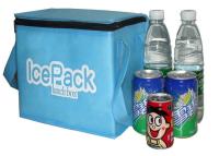 China Portable Nonwoven Insulated Cooler Bags For Promotional , Grey / Blue for sale