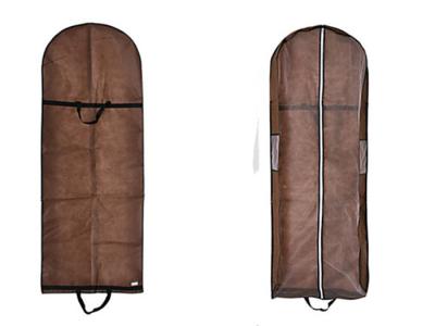 China Non Woven Tri Fold Garment Bag with Handles in Brown , Zip Up Garment Bag for sale