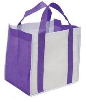 China Reusable Non Woven Carry Bags Promotional Gift Totes in Green Purple for sale