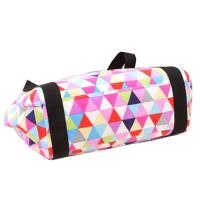 China Portable Colorful Polyester Tote Bags With Leather Handle Custom Made for sale