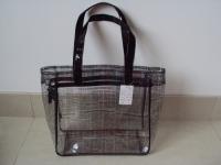 China Eco Friendly PVC Transparent Ladies Tote Bags With Stylish Imprint for sale