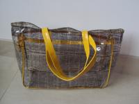 China Eco Friendly PVC Transparent Ladies Tote Bags With Stylish Imprint for sale