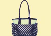 China Fashion designer baby diaper bags Black Yummy Mummy Changing Bags with Dots Printed for sale