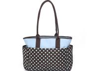 China Fashion designer baby diaper bags Black Yummy Mummy Changing Bags with Dots Printed for sale
