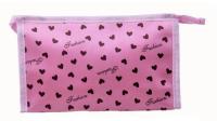China Promotional Nylon Dots Printed Travel Cosmetic Bags / Cosmetic Train Cases for sale