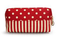 China Red Cotton Womens Travel Cosmetic Bags Cosmetic Handbags Fashionable for sale