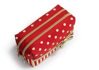 China Red Cotton Womens Travel Cosmetic Bags Cosmetic Handbags Fashionable for sale