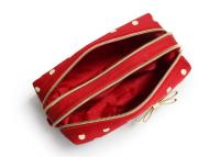 China Red Cotton Womens Travel Cosmetic Bags Cosmetic Handbags Fashionable for sale