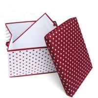 China OEM Durable PP Non Woven Storage Boxes with Cover , White Red Dots Printed for sale