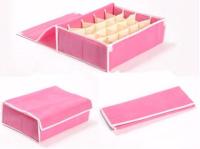 China Pink Orange Non Woven Multi Compartment Storage Boxes for Underwear for sale