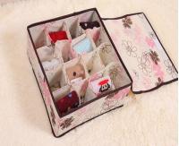 China Custom Printed Bra And Underwear Organizer Portable Collapsible Storage Box for sale
