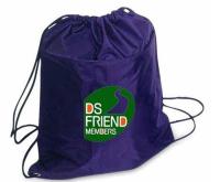 China Black / Blu / Grey Promotional Gift Bags Polyester Drawstring Backpack for sale