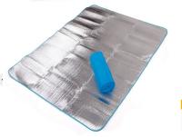 China Light Blue Waterproof Picnic Mat Folding Beach Mat Polyester and Aluminium for sale