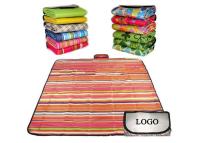 China Folding Beach Blanket Large Waterproof Picnic Rug with Stripes Printed for sale