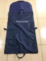China Tri-foldable Suit Garment Bag navy non woven and polyester with shoe pocket for sale