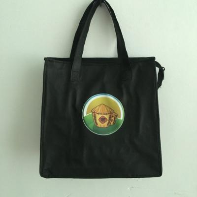 China TPCB023 Waterproof Cooler Bag Black Hot Transfer Printed Non Woven for sale