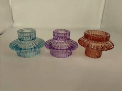 China 3Pcs Taper Glass Candlestick Holders Vintage Tealight Candle Holders for Table Centerpieces, Wedding Decor and Dinner Pa for sale